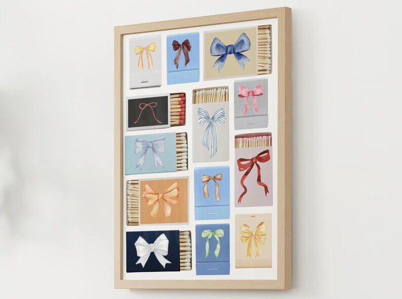 Bow Matchbook Digital Download Print Coquette Print - Etsy