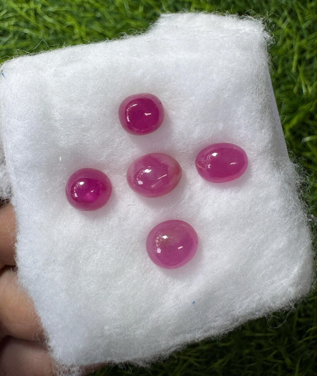 Natural Ruby Oval Cub 5 Piece Loose Stone 7.50x7x07x9 MM Size Ruby 15. ...