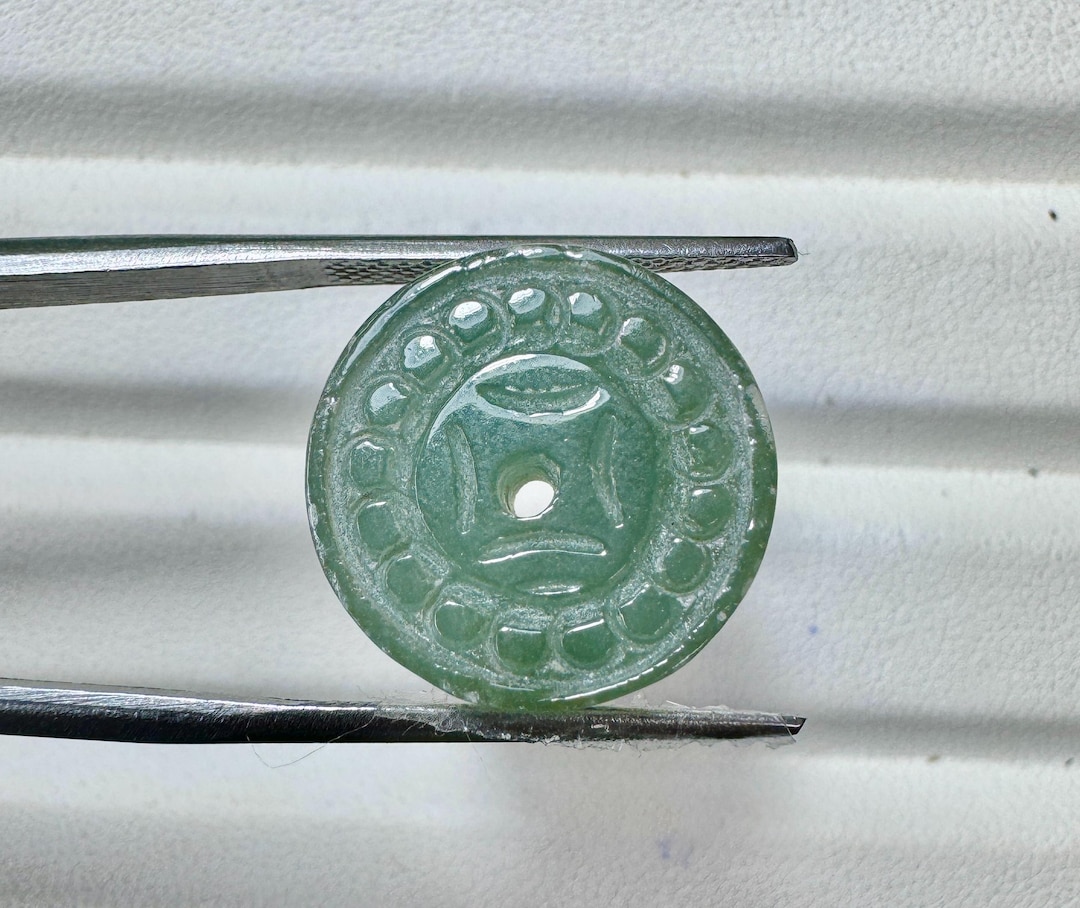 Natural Myanmar Jade Hole Donut Jade - Round Circle Loose Gem White ...