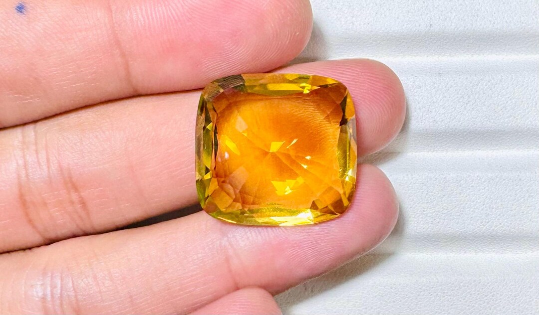 Emerald Cut Yellow Lab Grown Sapphire Yellow , Loose Ring, Gift Stone ...