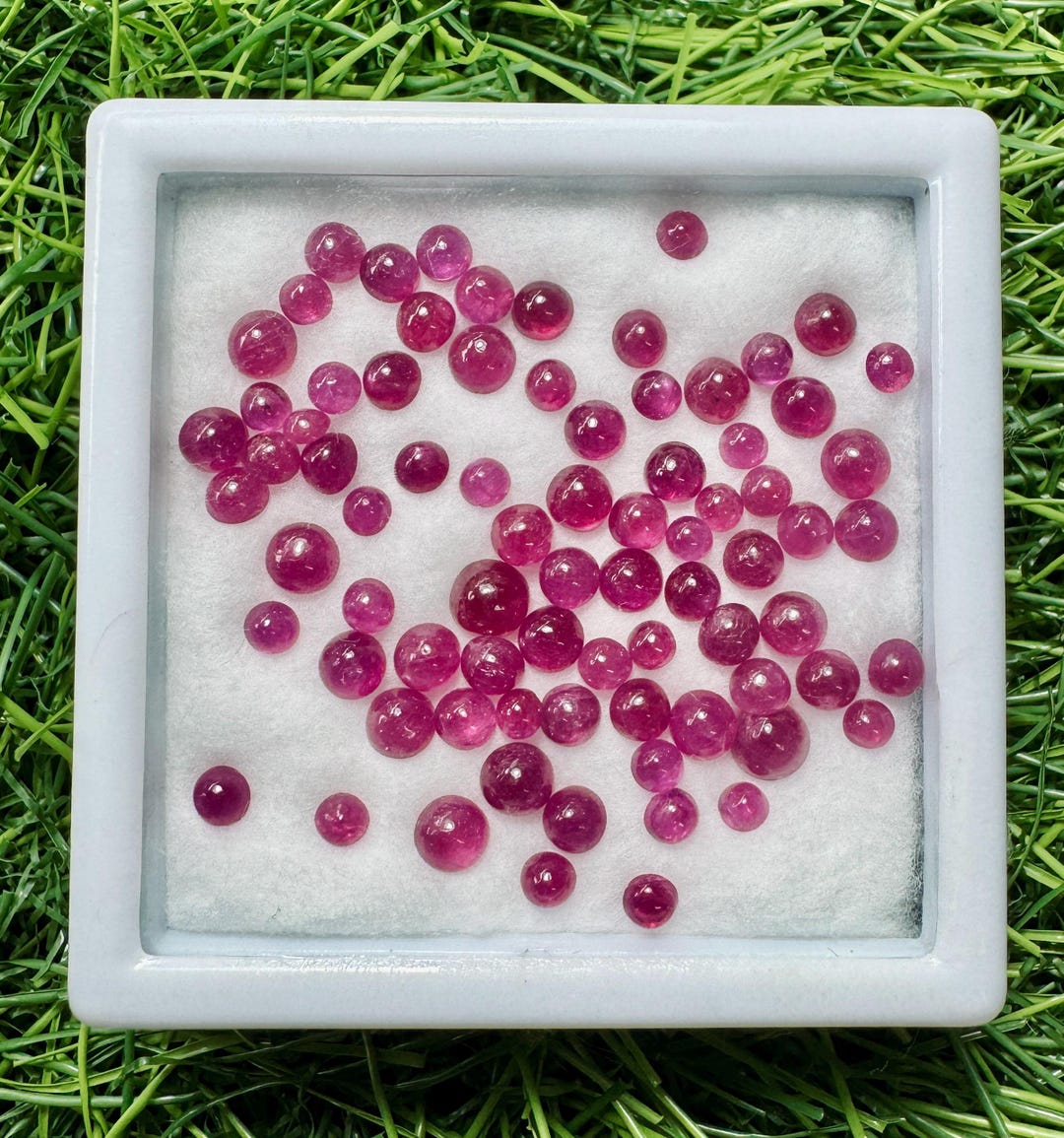 Natural Ruby Round Shape Cub 78 Piece Loose Stone 2.7 to 4.6MM Size Lot ...