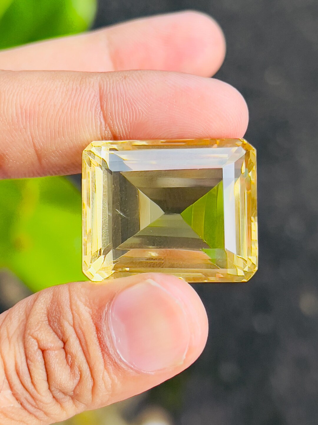 Natural Faceted Honey Quartz Gemstone, Baguette Shape Gemstone Top ...