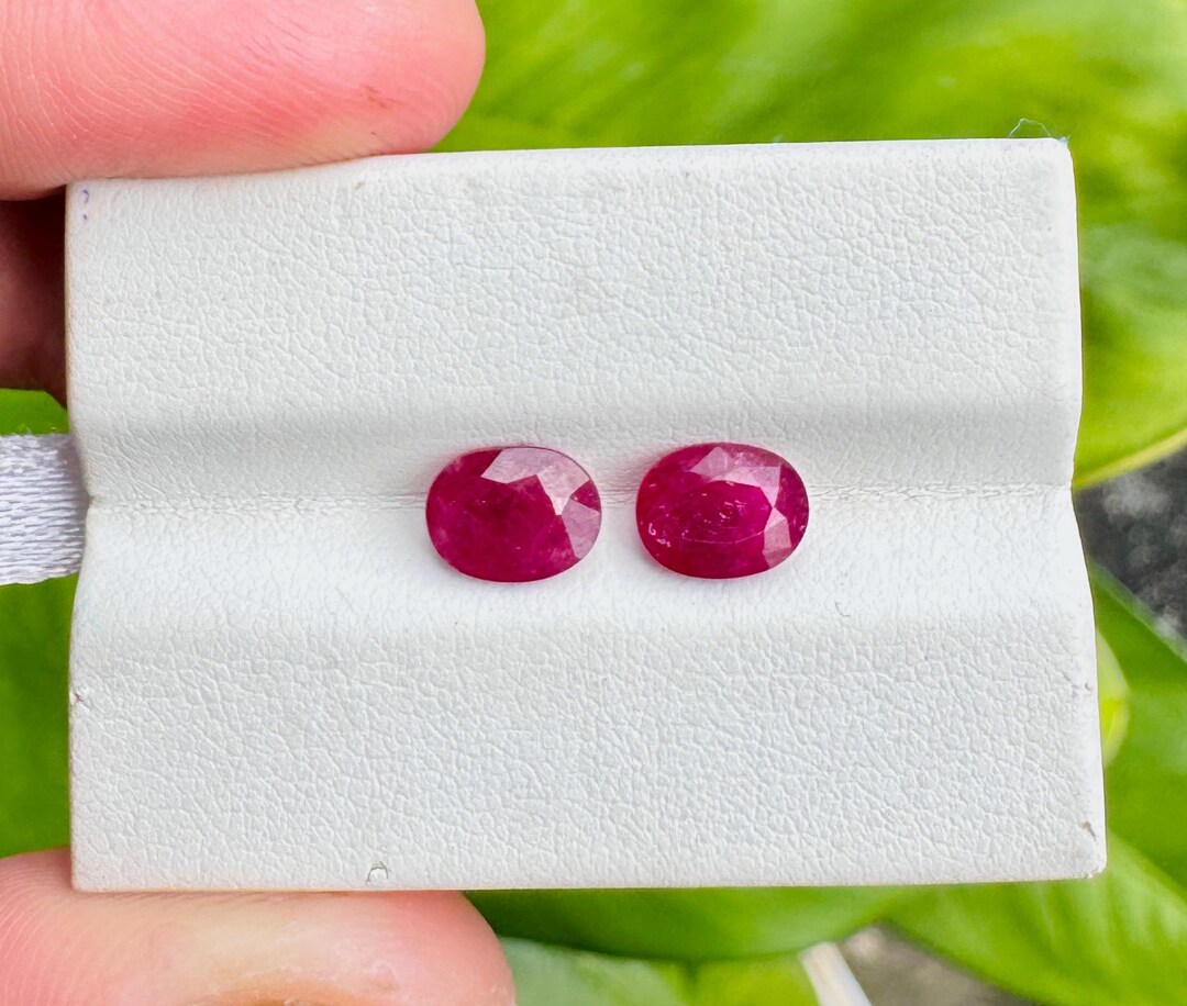Natural Ruby Oval Faceted 2 Piece Loose Stone 8x6mm Size Good Color ...