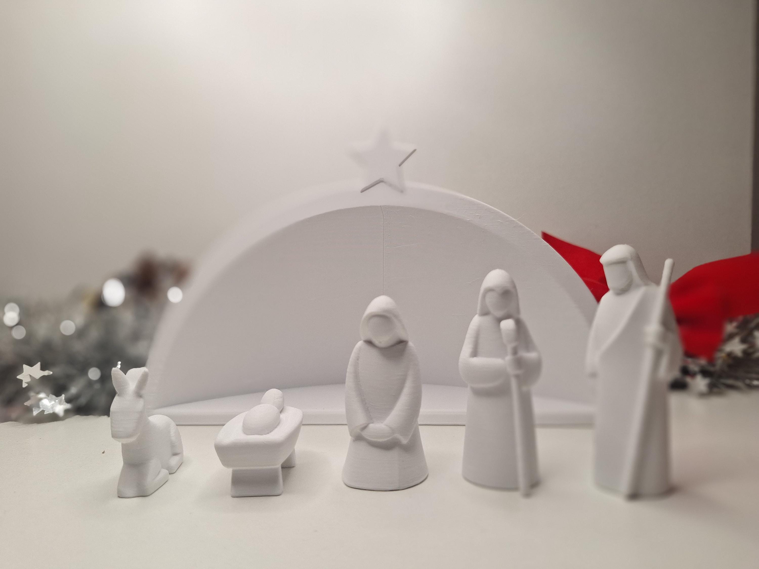 3D Printed Minimalist Nativity Scene | Modern Arch + Figurines - Etsy