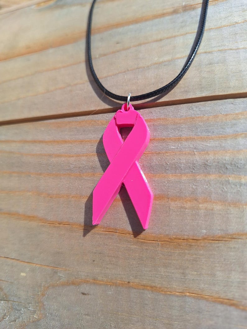Pink October Ribbon – STL File for 3D Printing – Pendant, Keychain or ...