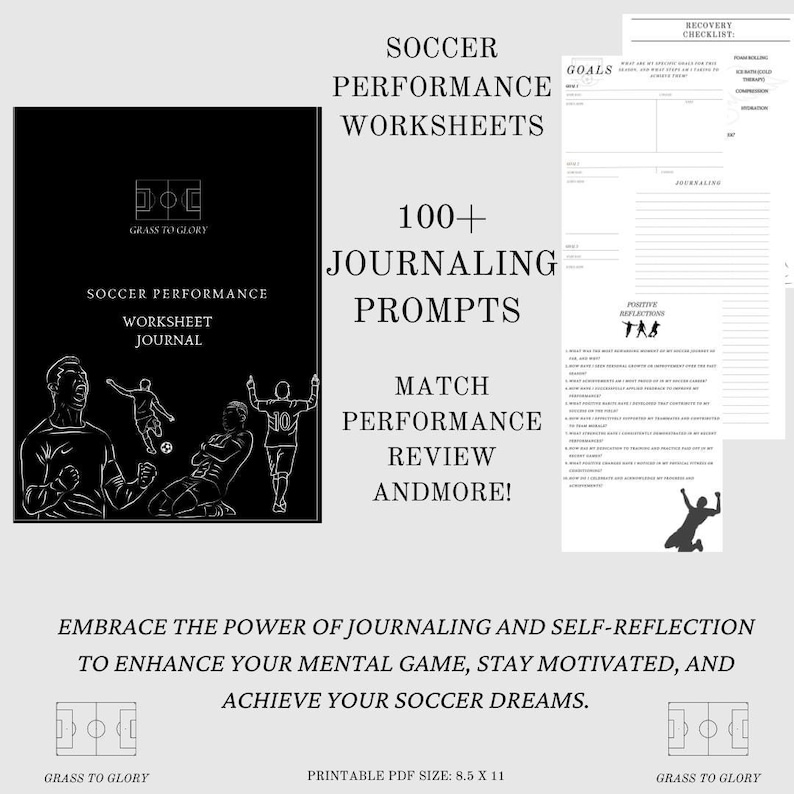 Soccer Journal Prompts & Worksheets - Etsy