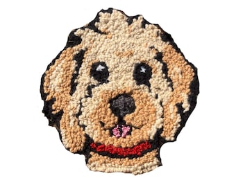 Cute DIY Sheepadoodle Dog Puppy Punch Needle Pattern Template PDF ...