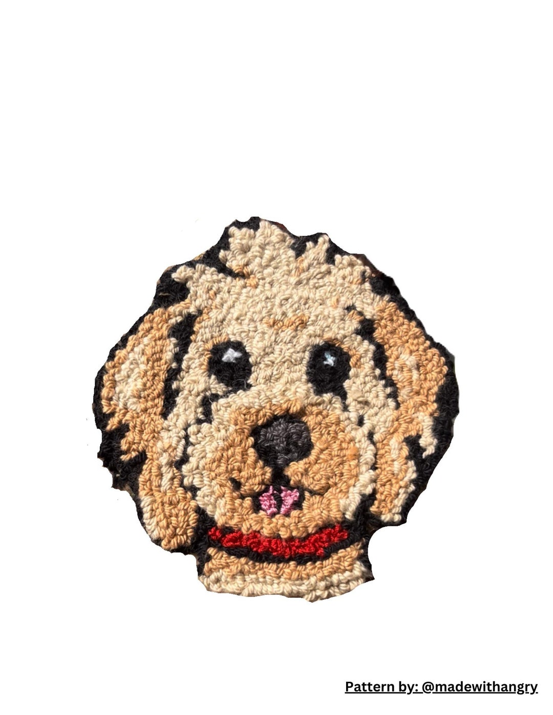 Cute DIY Goldendoodle Dog Puppy Punch Needle Pattern Template PDF ...