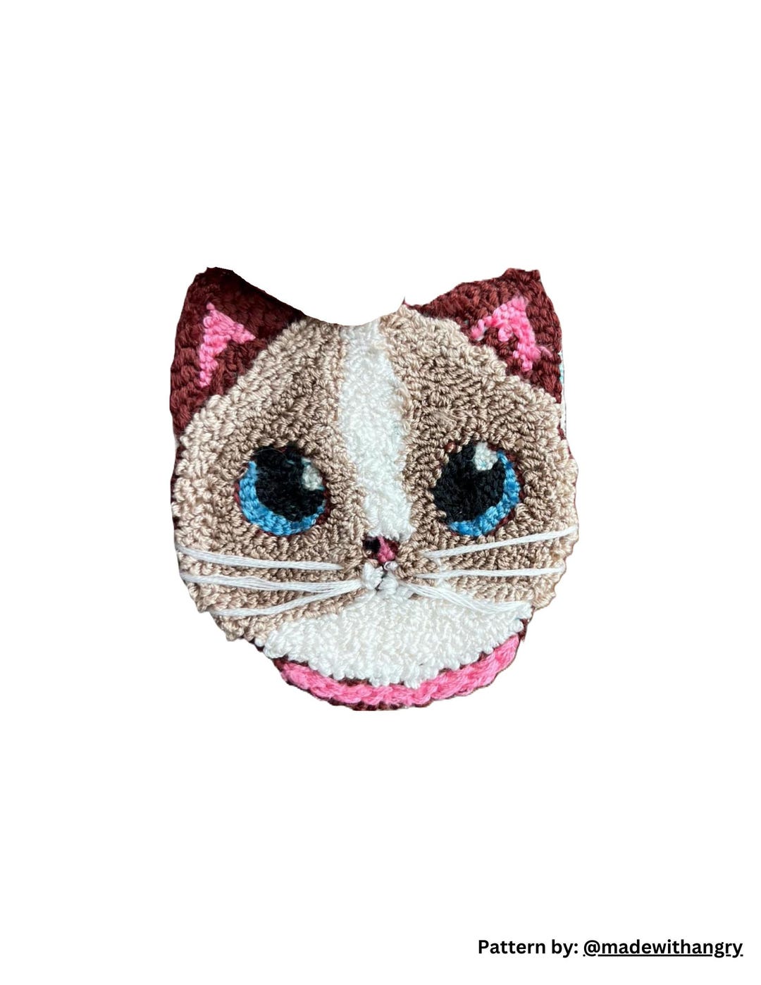 Cute DIY Siamese Cat Punch Needle Pattern PDF, Digital Download, Punch Needle Coaster - Etsy