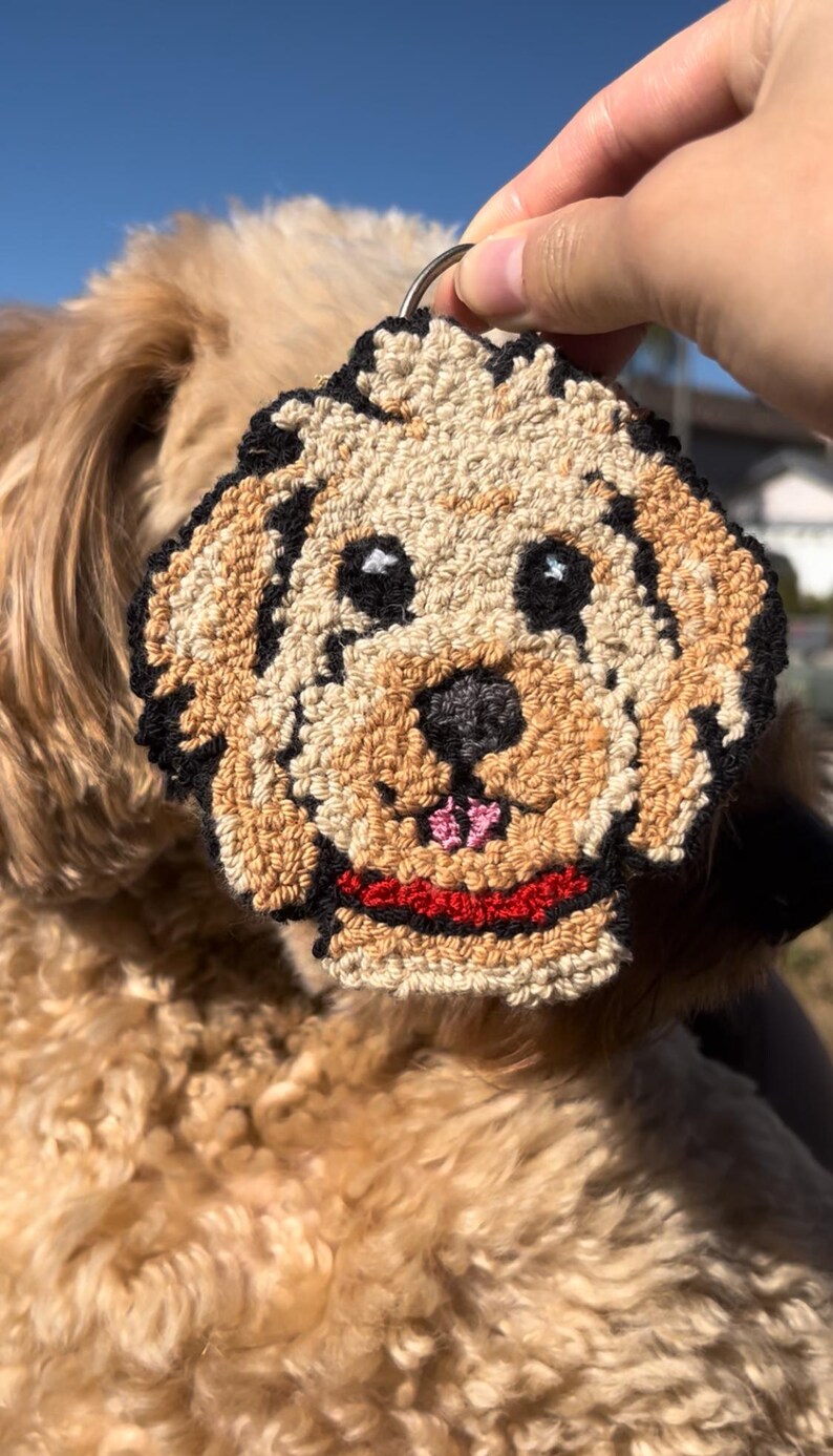 Cute DIY Goldendoodle Dog Puppy Punch Needle Pattern Template PDF ...