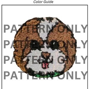 Cute DIY Sheepadoodle Dog Puppy Punch Needle Pattern Template PDF ...