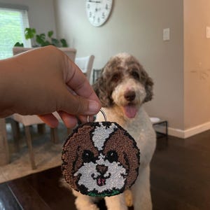 Cute DIY Sheepadoodle Dog Puppy Punch Needle Pattern Template PDF ...