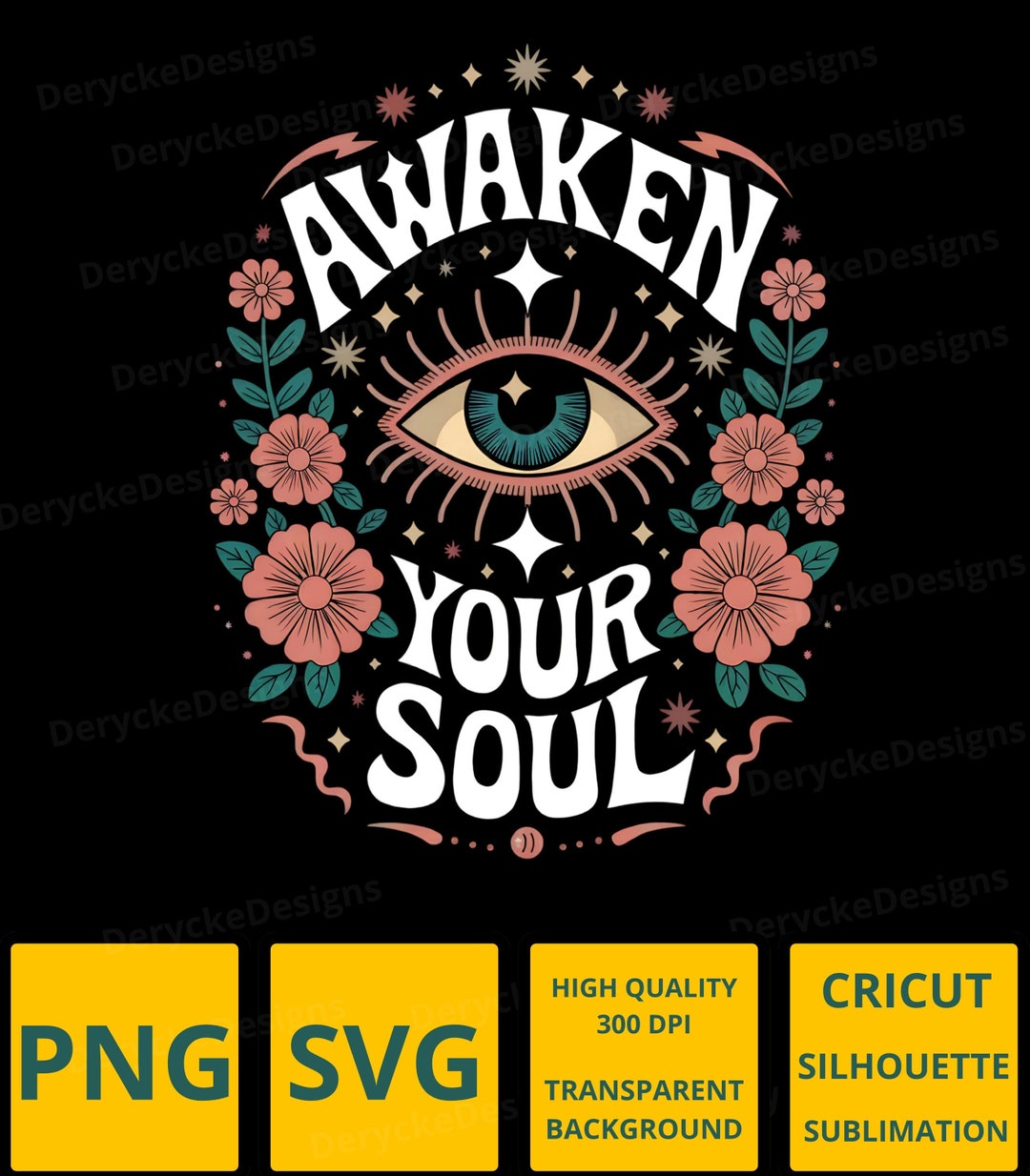 Mindful Awaken Your Soul SVG & PNG Spirituality and Inner Wisdom 300 ...