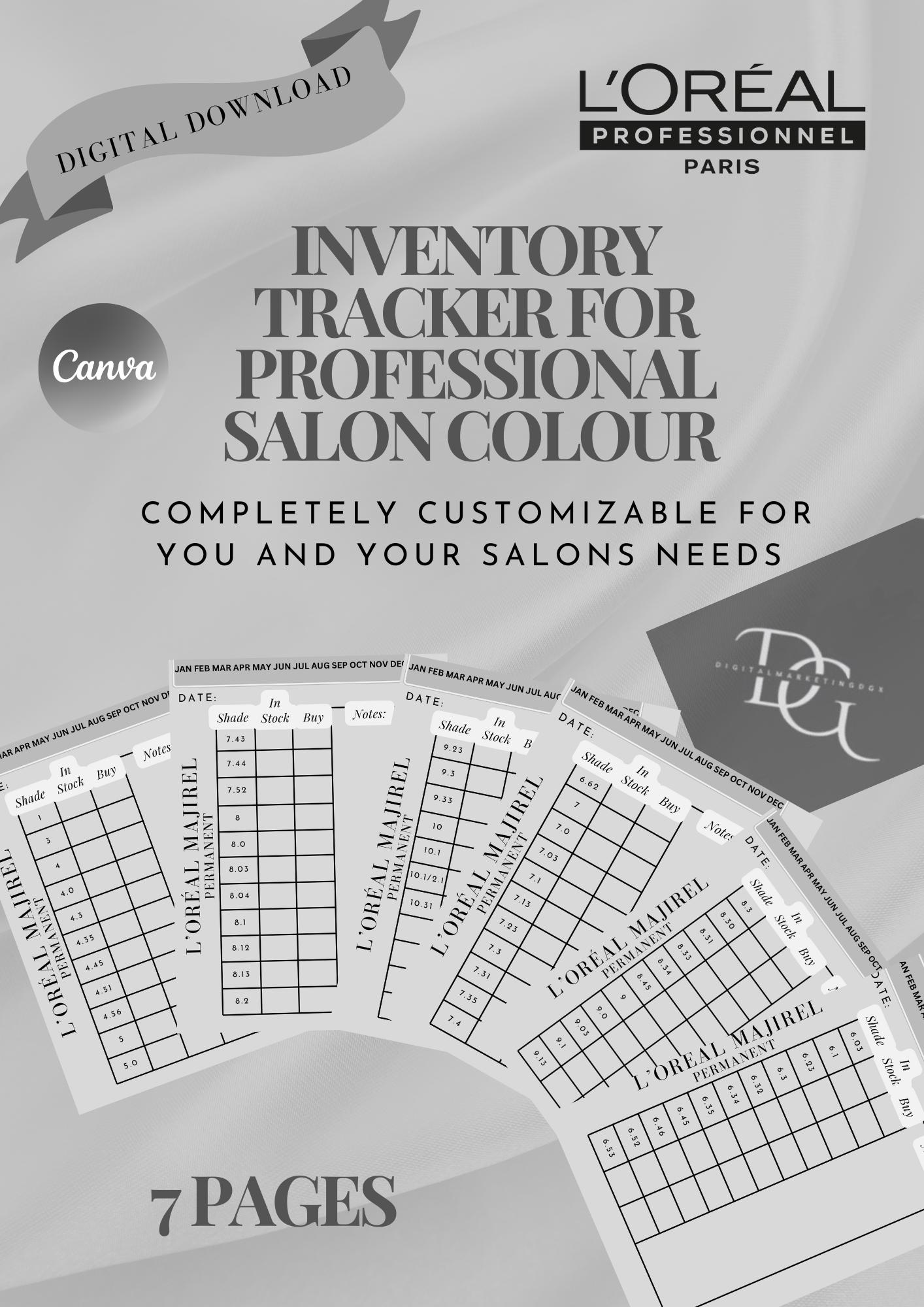 Salon Inventory Tracker Printable | Beauty Supply Inventory Spreadsheet ...