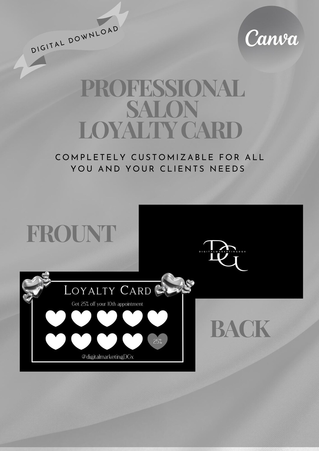 Client Loyalty Card Template | Customizable Rewards Card for Small ...