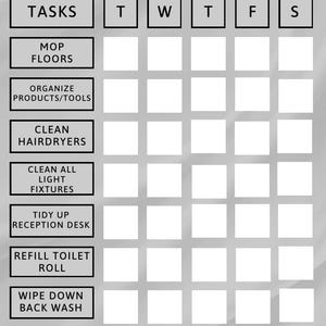 Salon Cleaning Checklist | Professional and Printable Daily/weekly ...