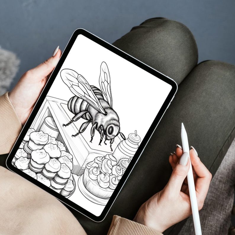 Bumble Bee Coloring Pages: 25 Floral Designs for Relaxation (digital ...