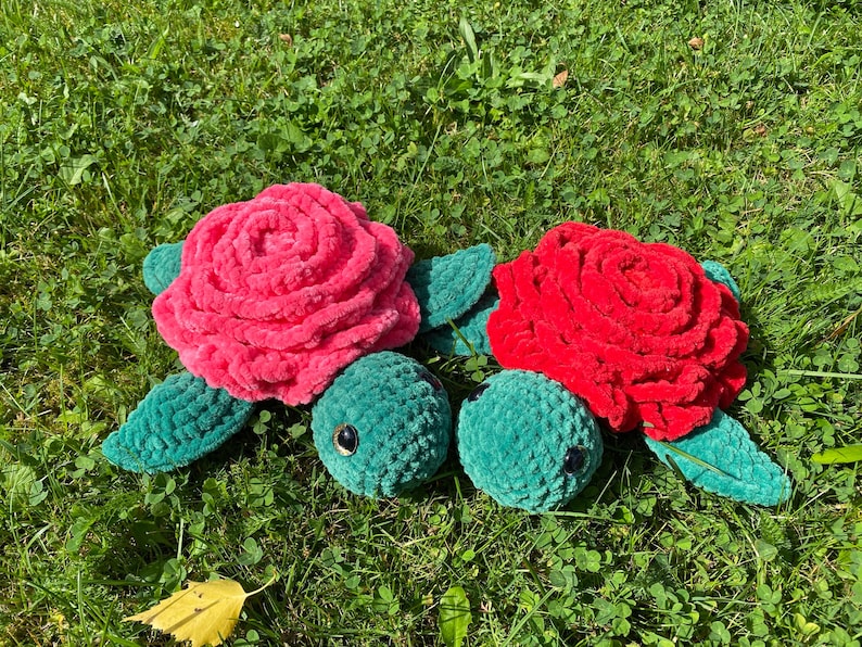 NO SEW Rosen - Schildkröte Häkelanleitung Deutsch Turtle Rose Crochet ...