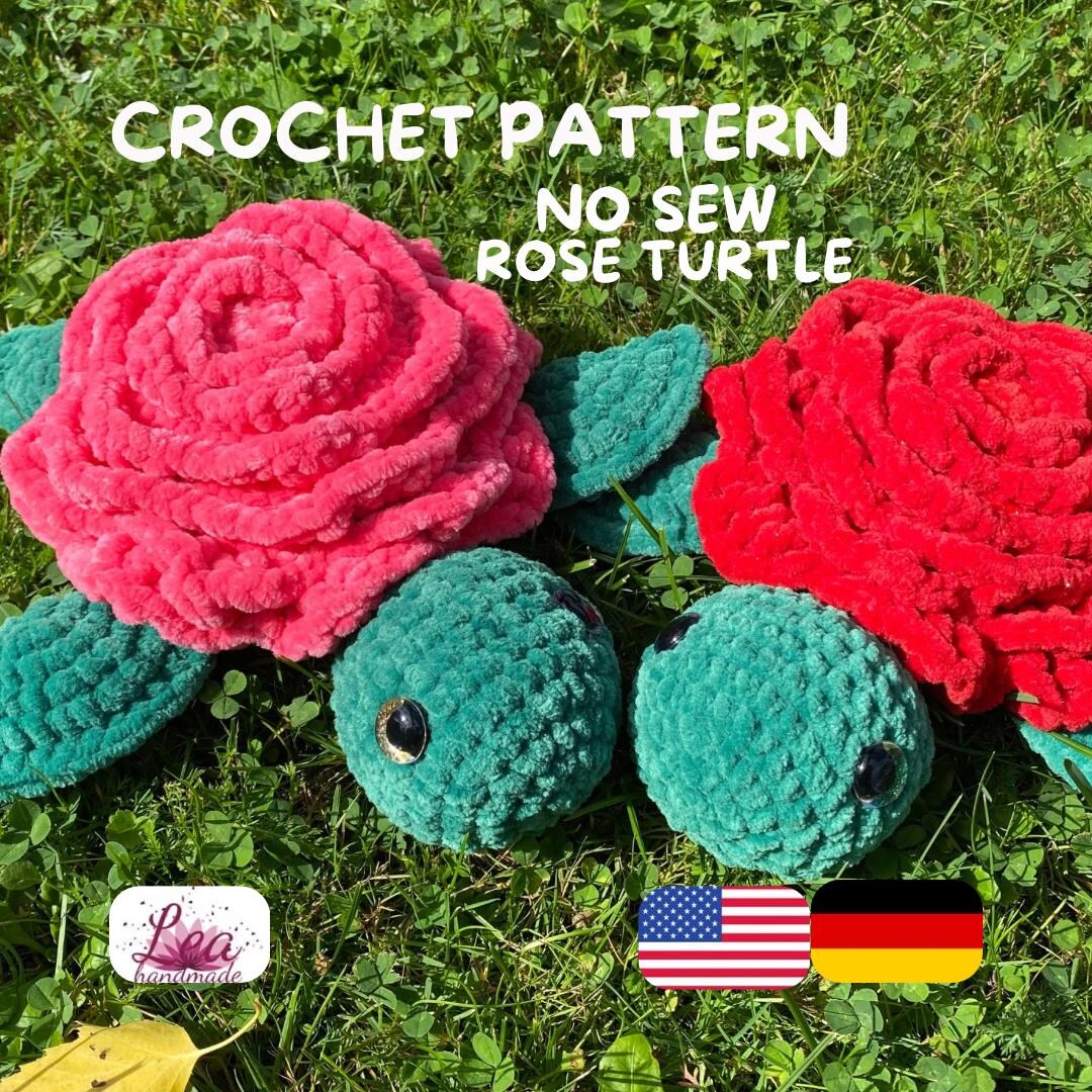 NO SEW Rose Turtle Crochet Pattern - Etsy