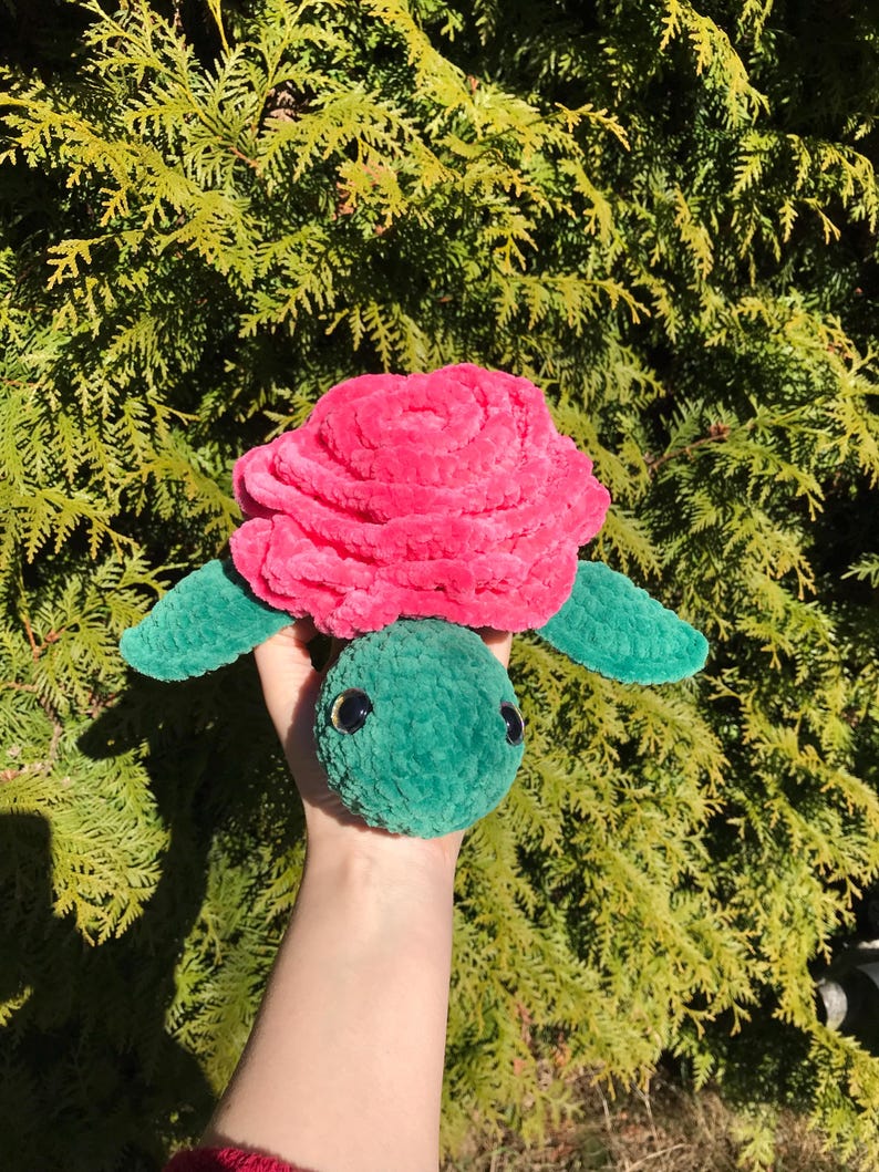 NO SEW Rosen - Schildkröte Häkelanleitung Deutsch Turtle Rose Crochet ...