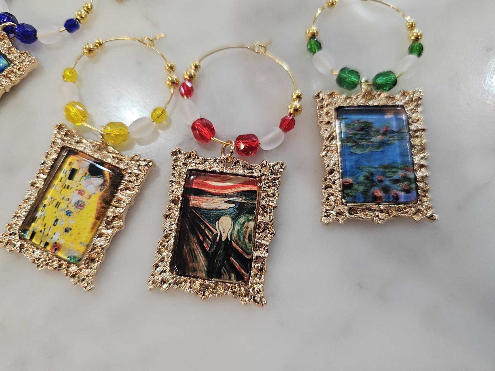 Famous Painting in Frames Artist Painter Art Wine Charms Set of 6 - Etsy