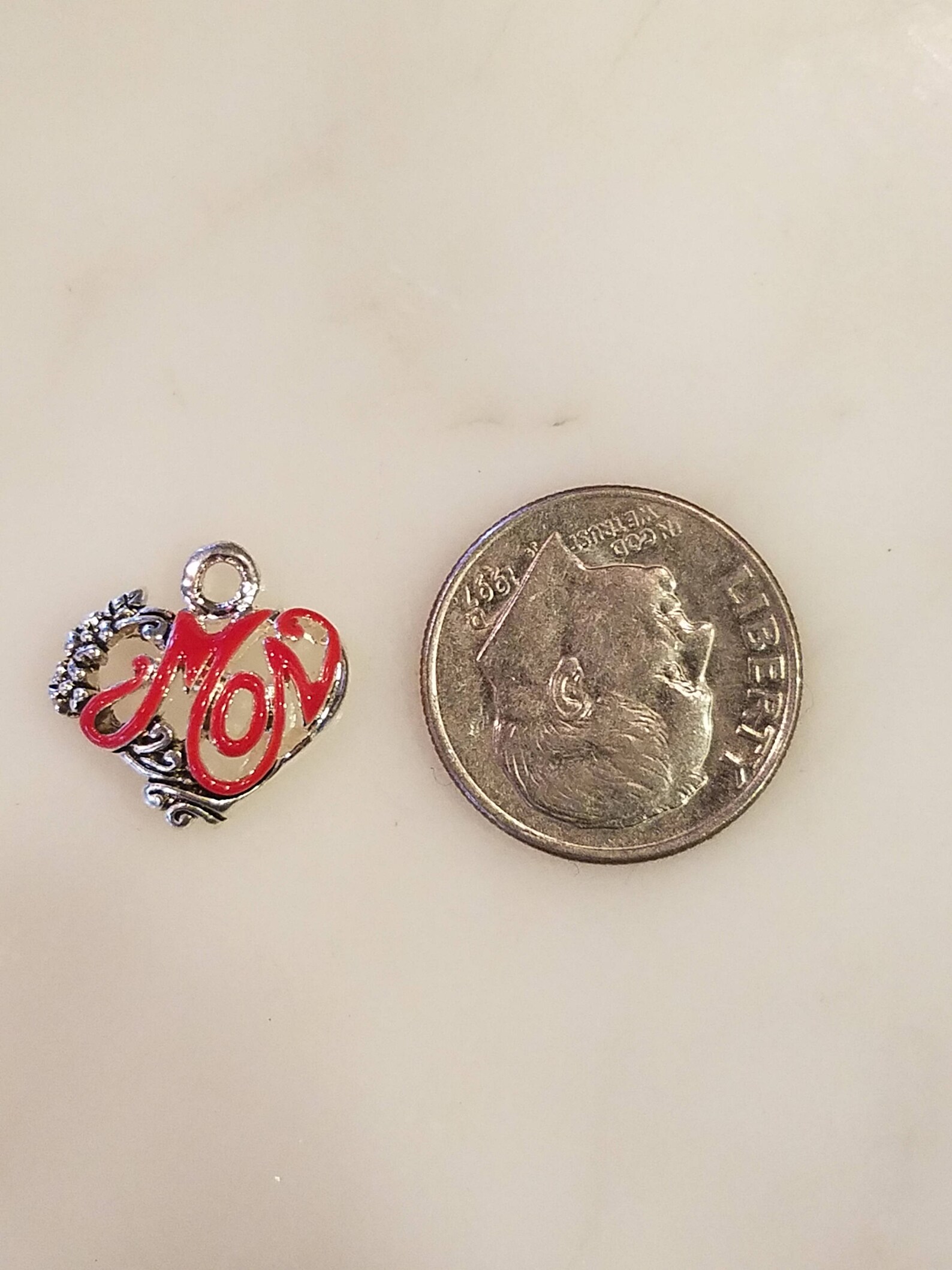 Mom Heart Silver Tone Script Writing Charms Findings 6pc - Etsy