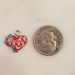 Mom Heart Silver Tone Script Writing Charms Findings 6pc - Etsy