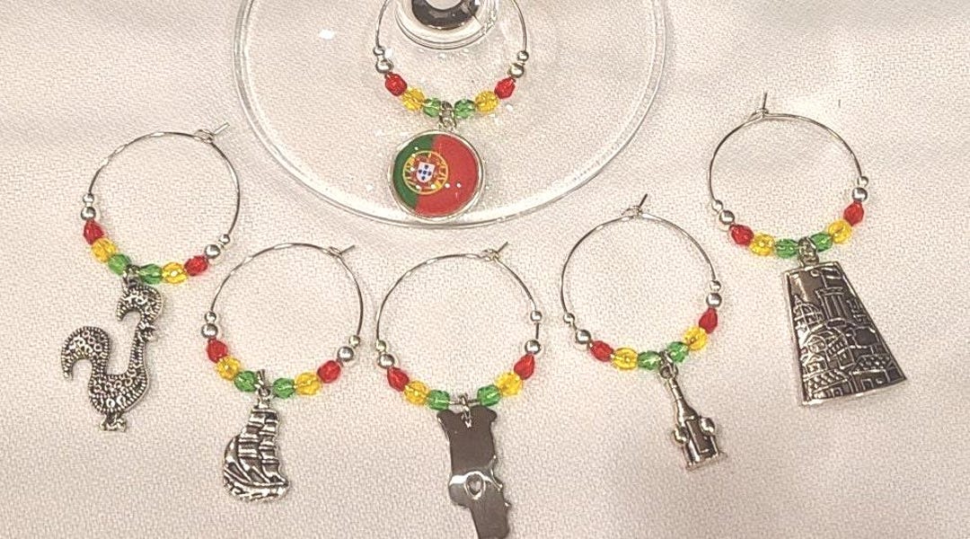 Portugal Portuguese Themed Wine Charms With Pouch - Etsy