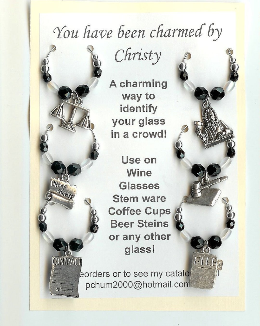 Lawyer Legal Judge Wine Charms With Pouch Set of 6 V3 - Etsy
