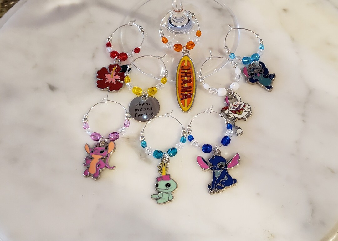 Stitch Lilo and Stitch Themed Wine Charms W/pouch - Etsy