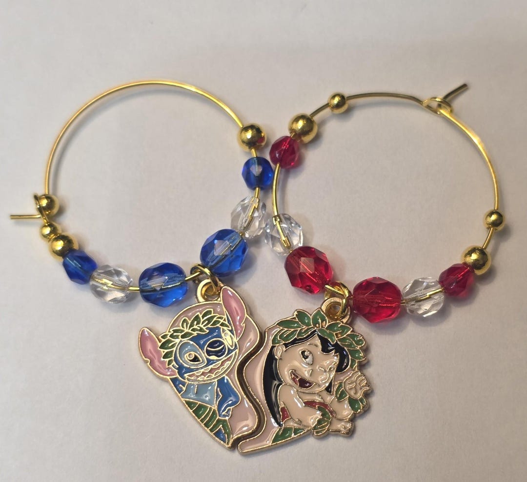 Stitch Lilo and Stitch Themed Wine Charms W/pouch - Etsy Australia