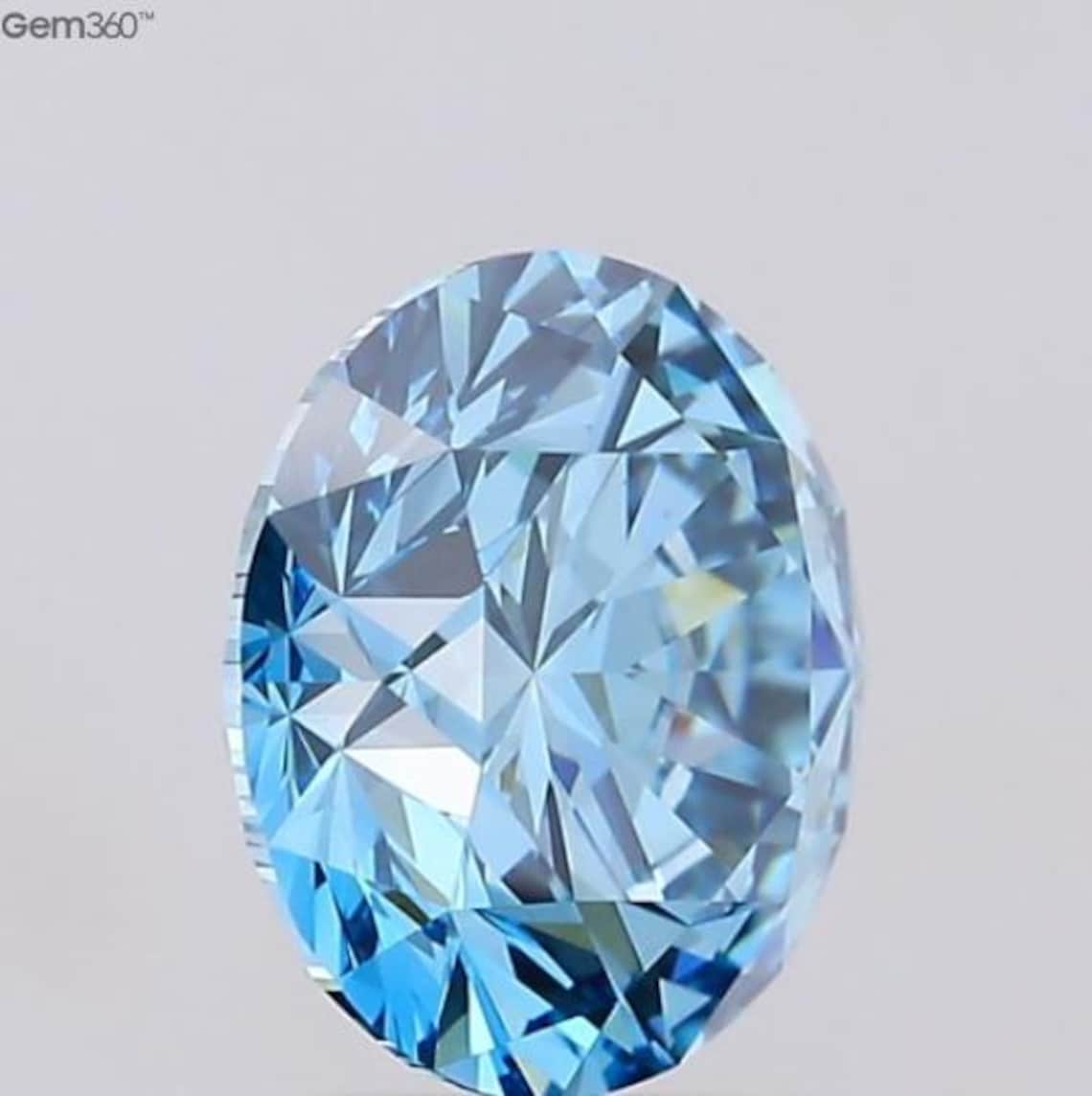 2.05ct Fancy Vivid Blue Round Lab Grown Diamond VS1 IGI Certified Loose ...