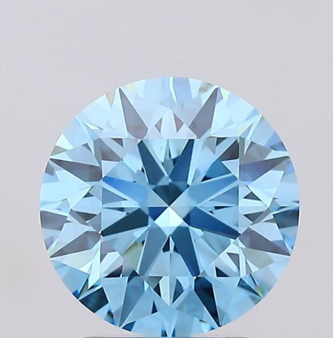 2.05ct Fancy Vivid Blue Round Lab Grown Diamond VS1 IGI Certified Loose ...
