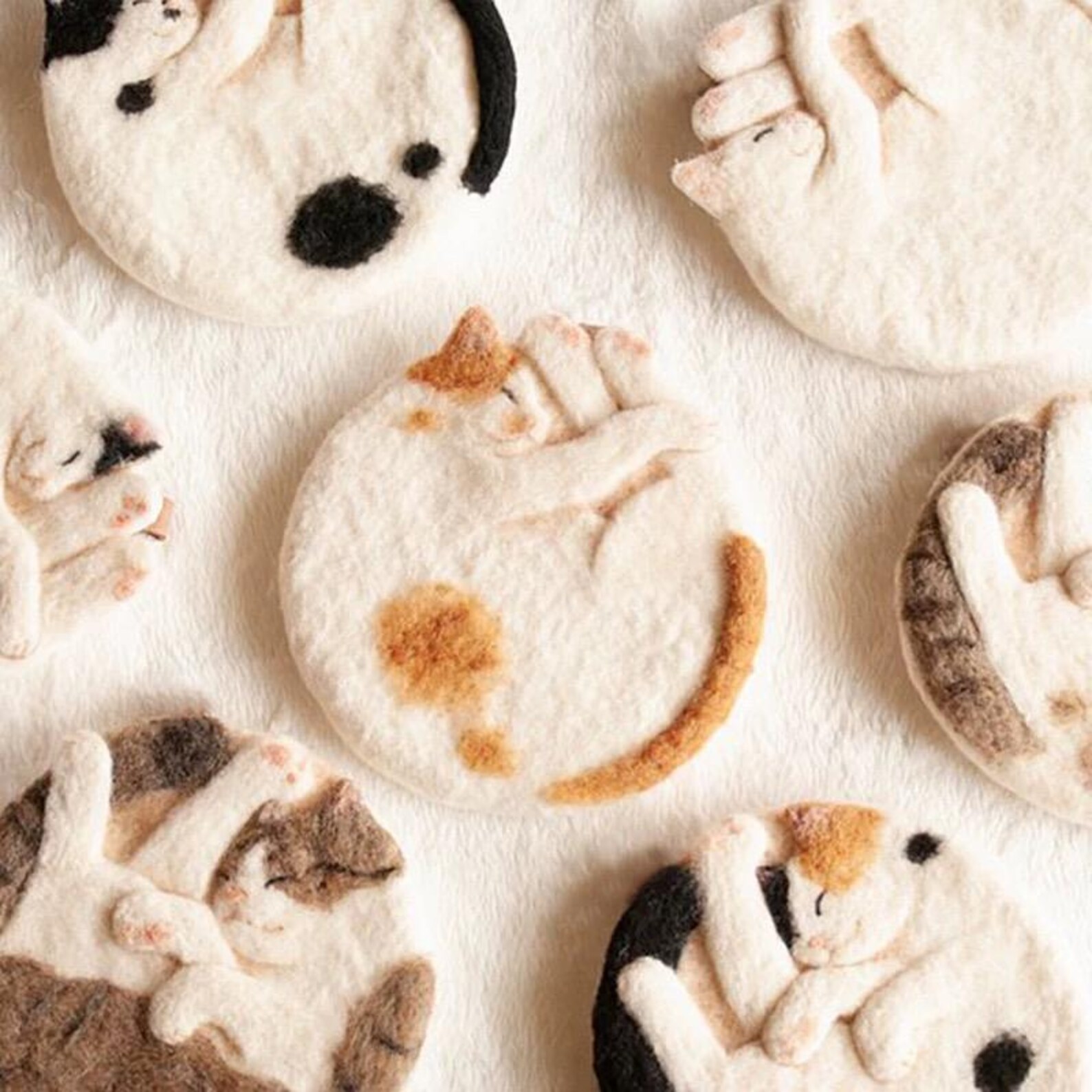 Cozy Felted Cat Coaster DIY Kit - Needle Felting Craft for Beginners ...