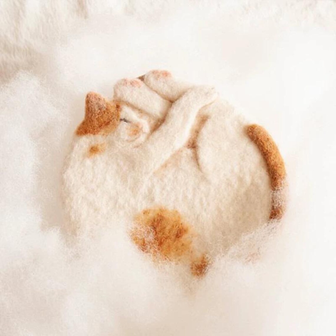 Cozy Felted Cat Coaster DIY Kit - Needle Felting Craft for Beginners ...