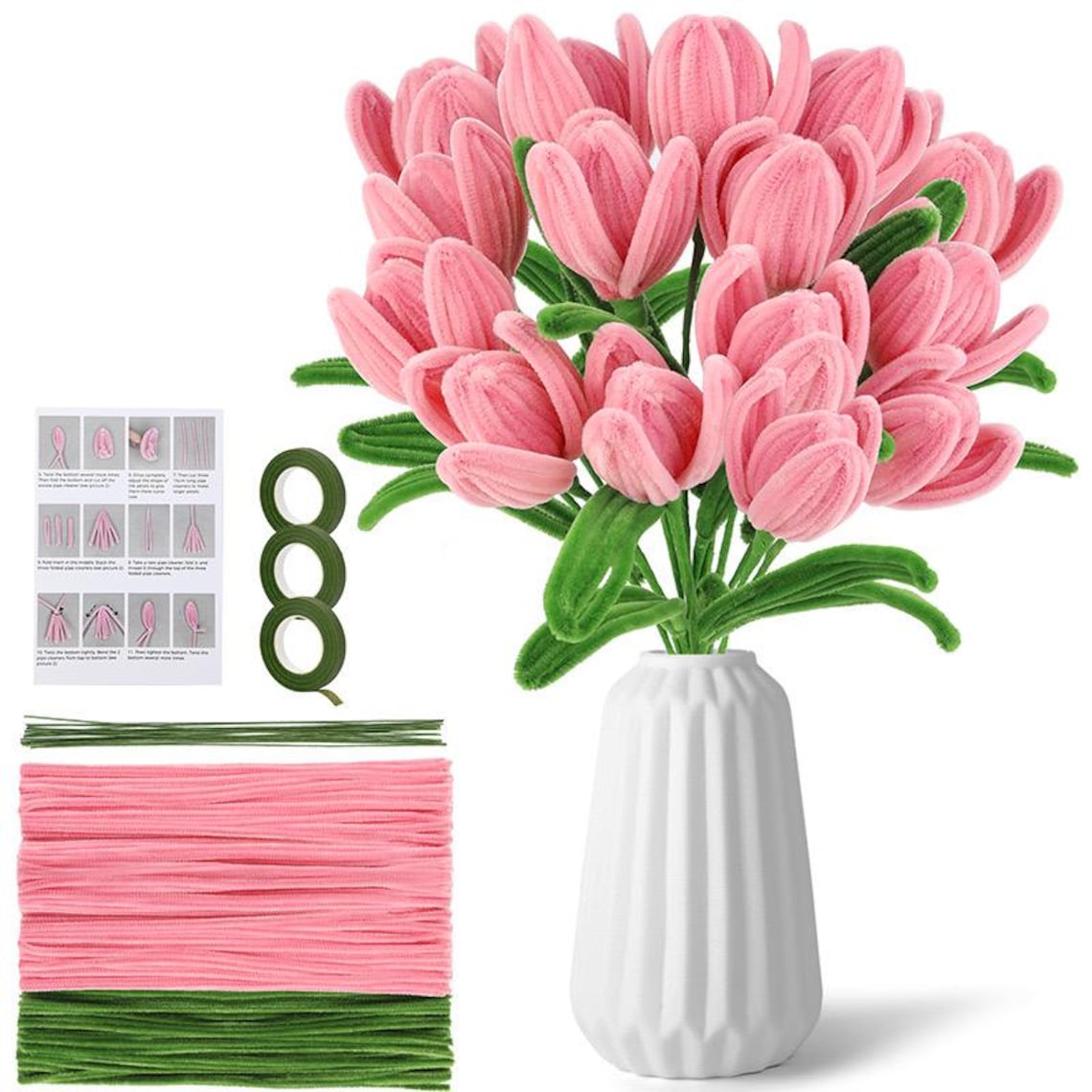 DIY Twisted Flower Bouquet Kit – Tulip Flower Craft Kit With Twisted ...