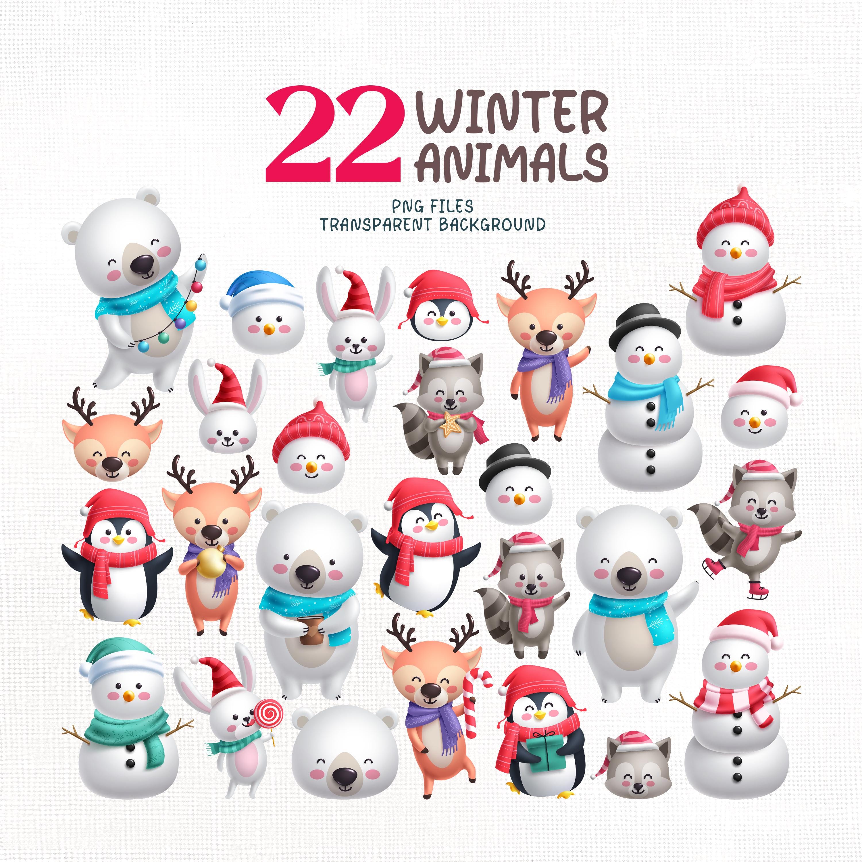 Winter Christmas Animals PNG Clipart, Christmas Characters Clipart ...