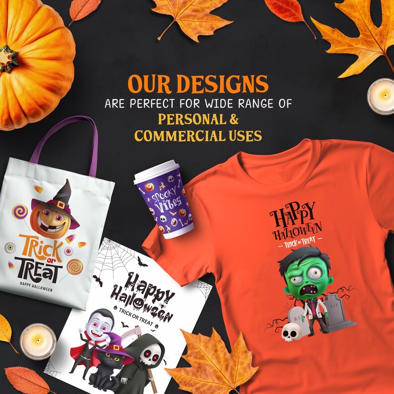 Halloween Clipart Characters PNG Bundle With Vampire, Zombie, Pumpkin ...