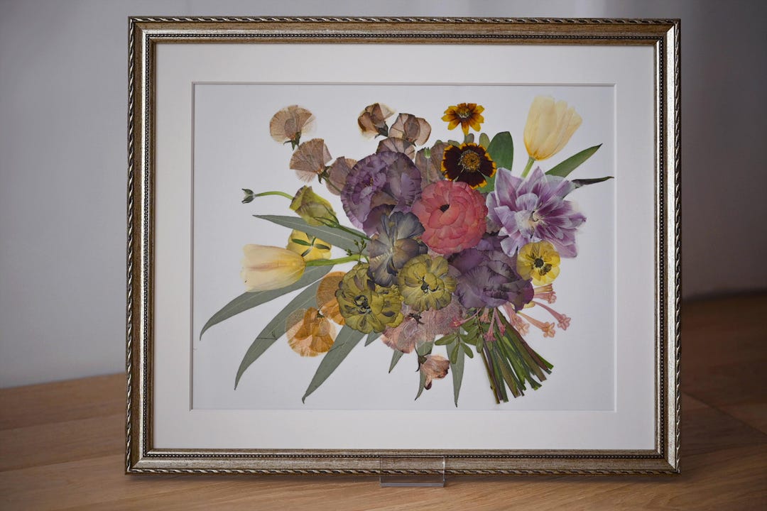 Pressed-flower Art Frame spring Bouquet - Etsy