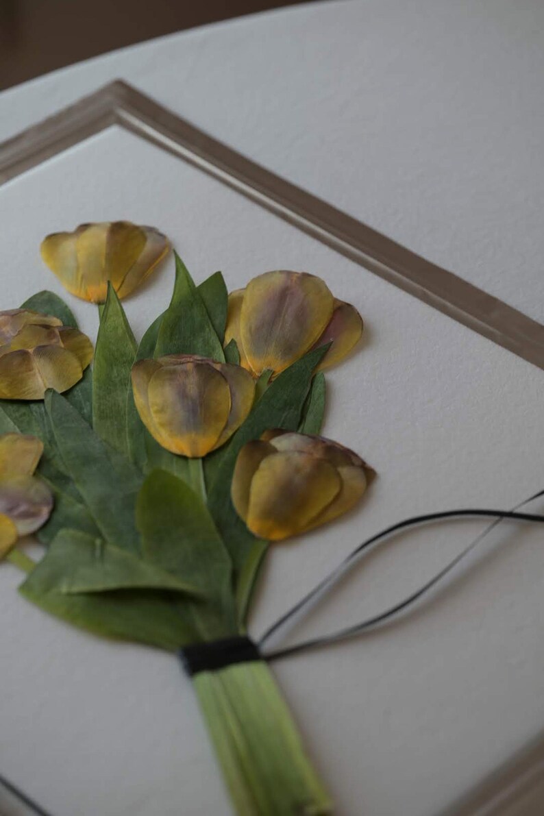 Pressed-flower Art Frame tulip Bouquet - Etsy