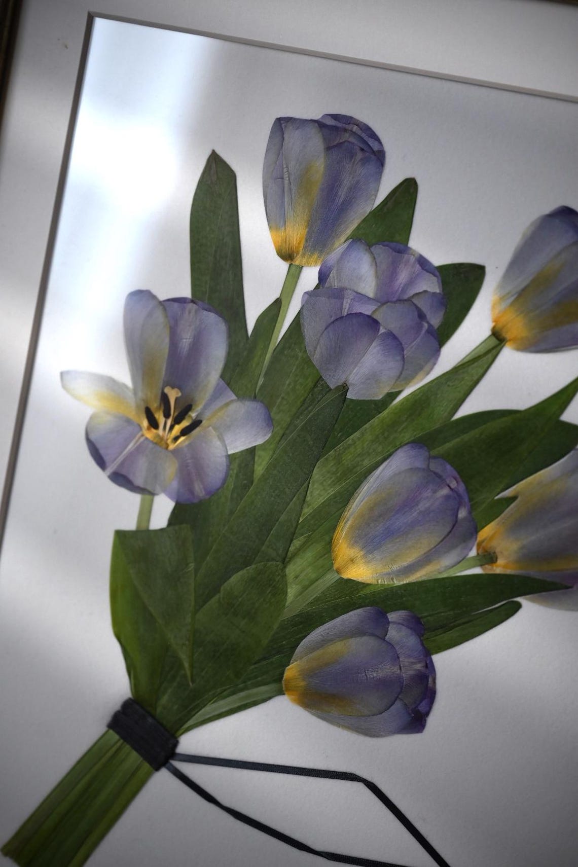 Pressed-flower Art Frame tulip Bouquet - Etsy