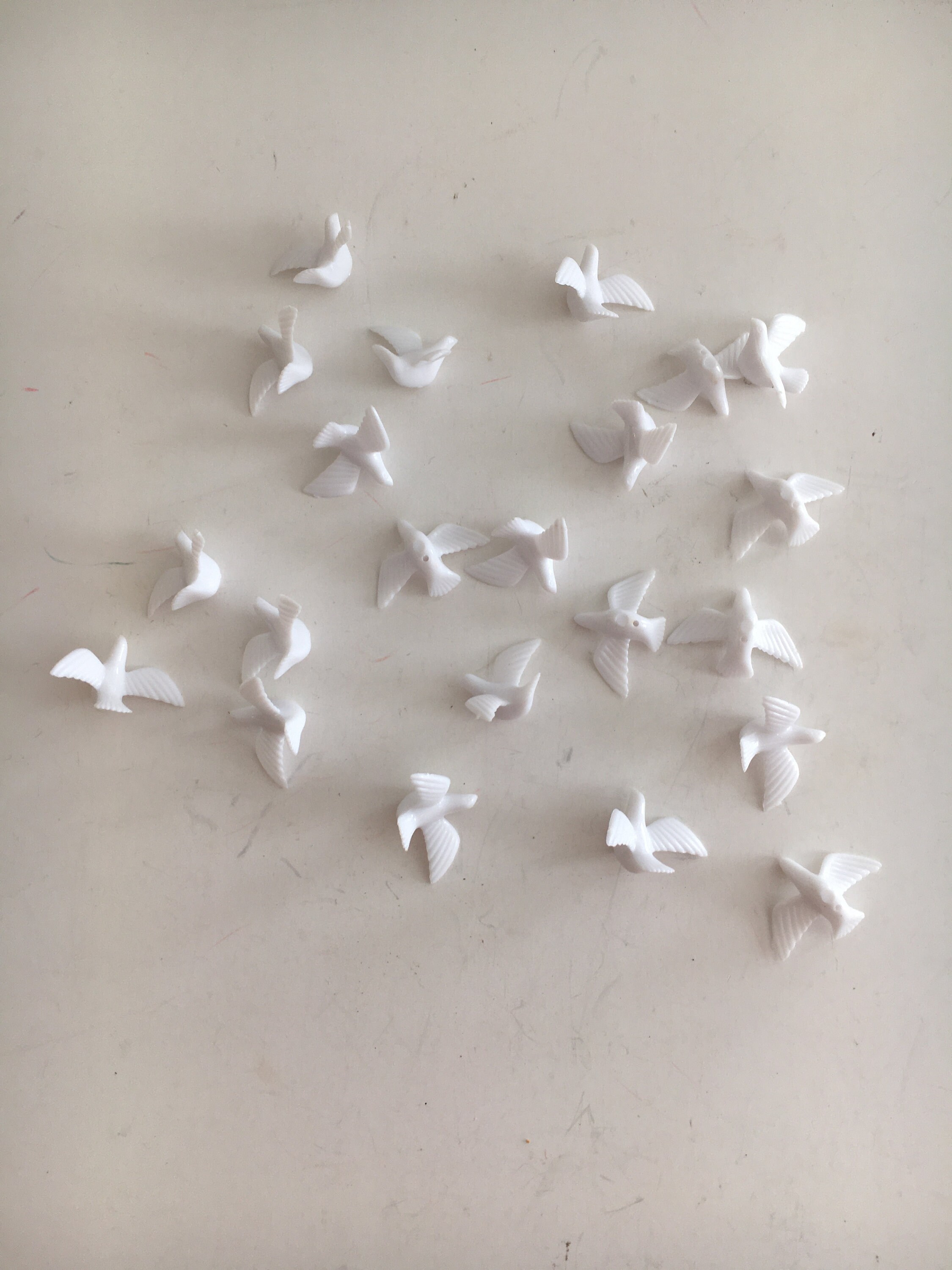 Doves 22 Doves White Plastic Doves Miniature Doves | Etsy