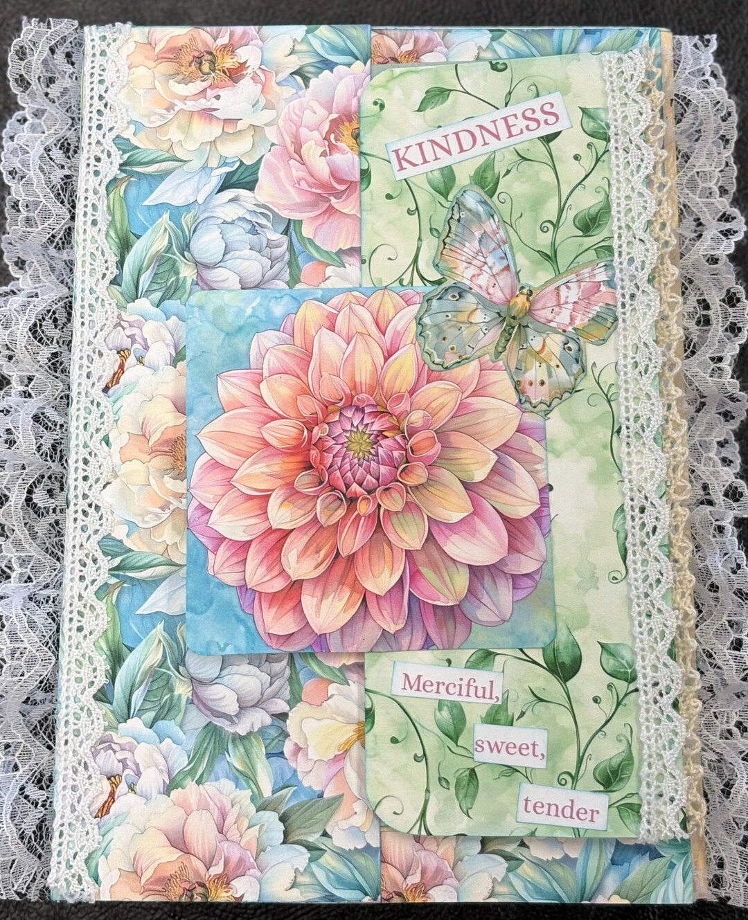 Handmade Shabby Chic Junk Journal: Kindness Devotional Folio Notebook ...
