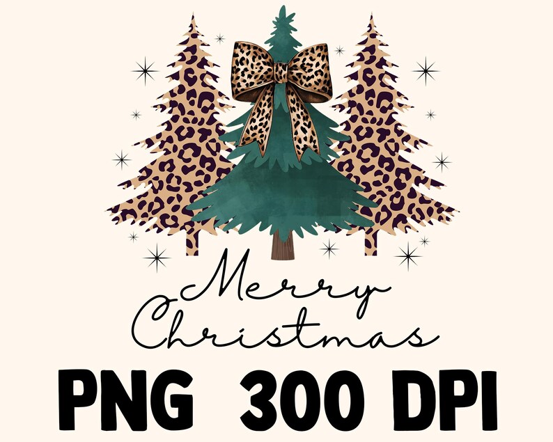 Leopard Print Christmas Tree Png, Leopard Print Merry Christmas Png ...