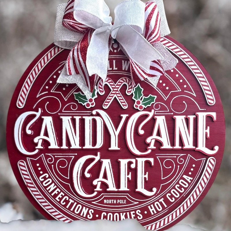 Candy Cane Cafe Stencil - Etsy