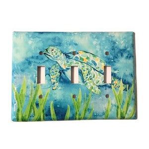 Sea Turtle Light Switch Cover, Turtle Switchplate, Ocean Turtle Toggle ...