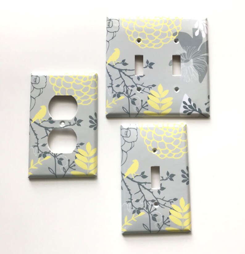Gray Yellow Switchplate Cover Light Switch Cover Single | Etsy