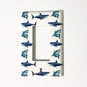 Shark Switchplate Cover, Navy Blue Nautical Decor - Etsy