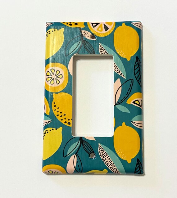 Teal Green Lemons Light Switch Fruit Switch Plate Cover | Etsy