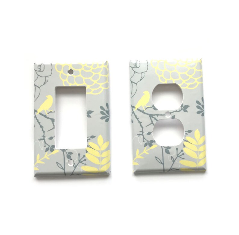 Gray Yellow Switchplate Cover Light Switch Cover Single | Etsy